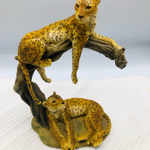 Other | Vintage Ceramic Two Cheetas On A Tree | Poshmark